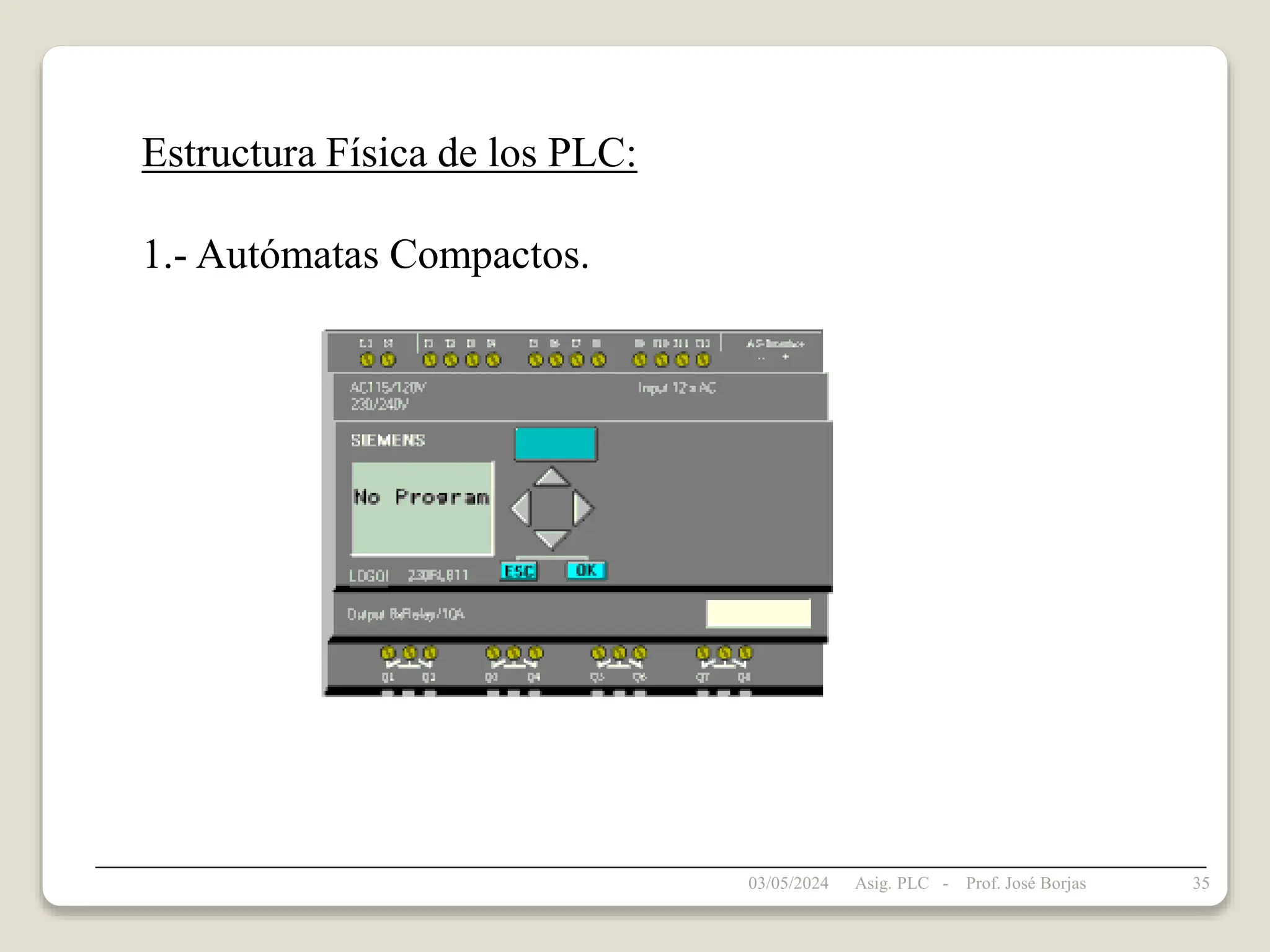 Un PLC (Programmer Logic Controller) es un controlador lógico ...