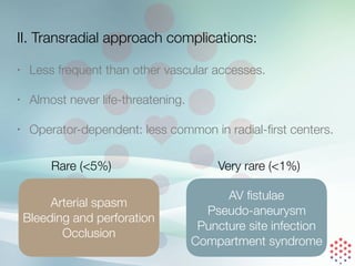 Foro Epic _ Complications of the transradial approach | PPT