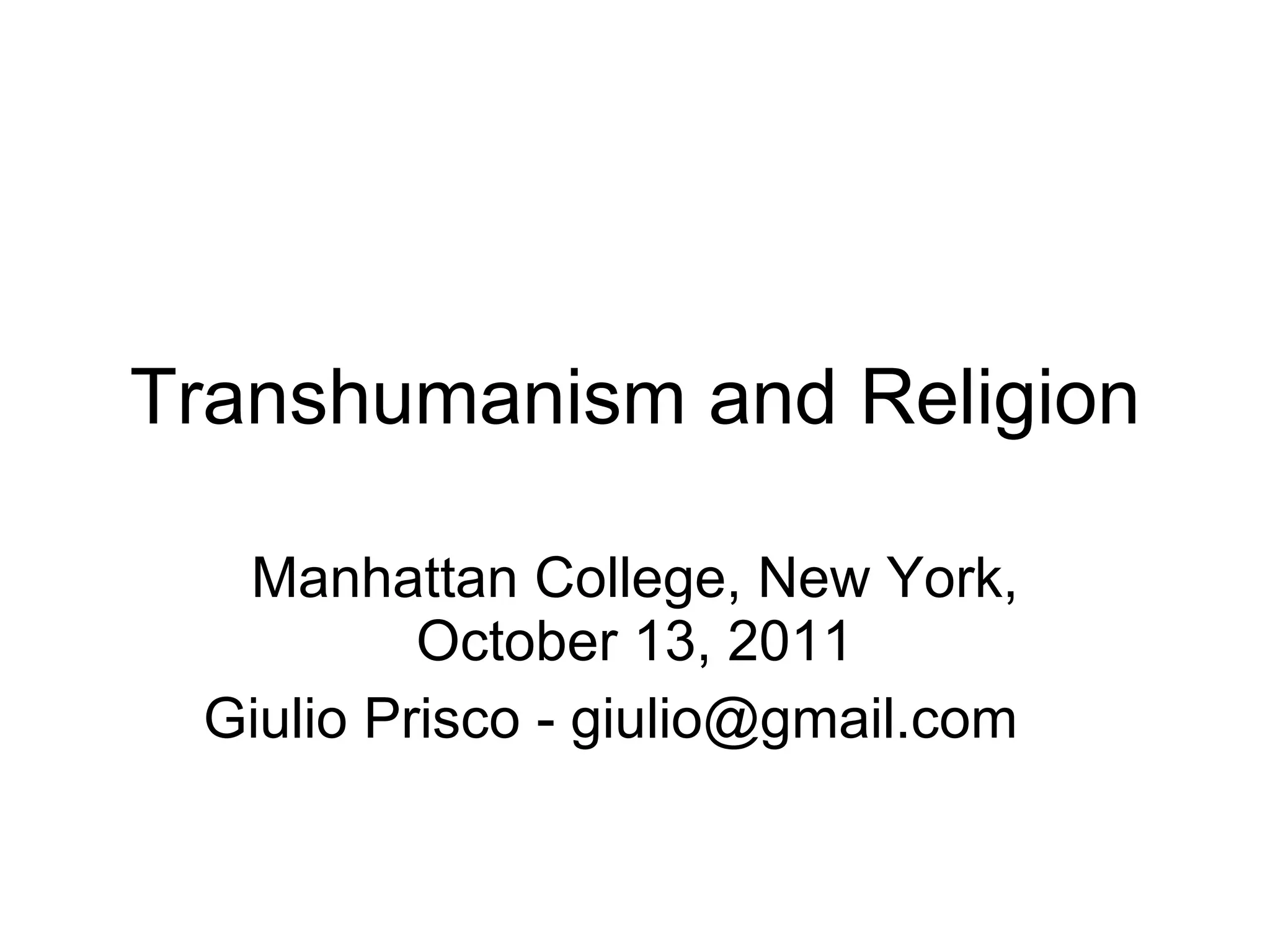 Transhumanism and Religion | PPT