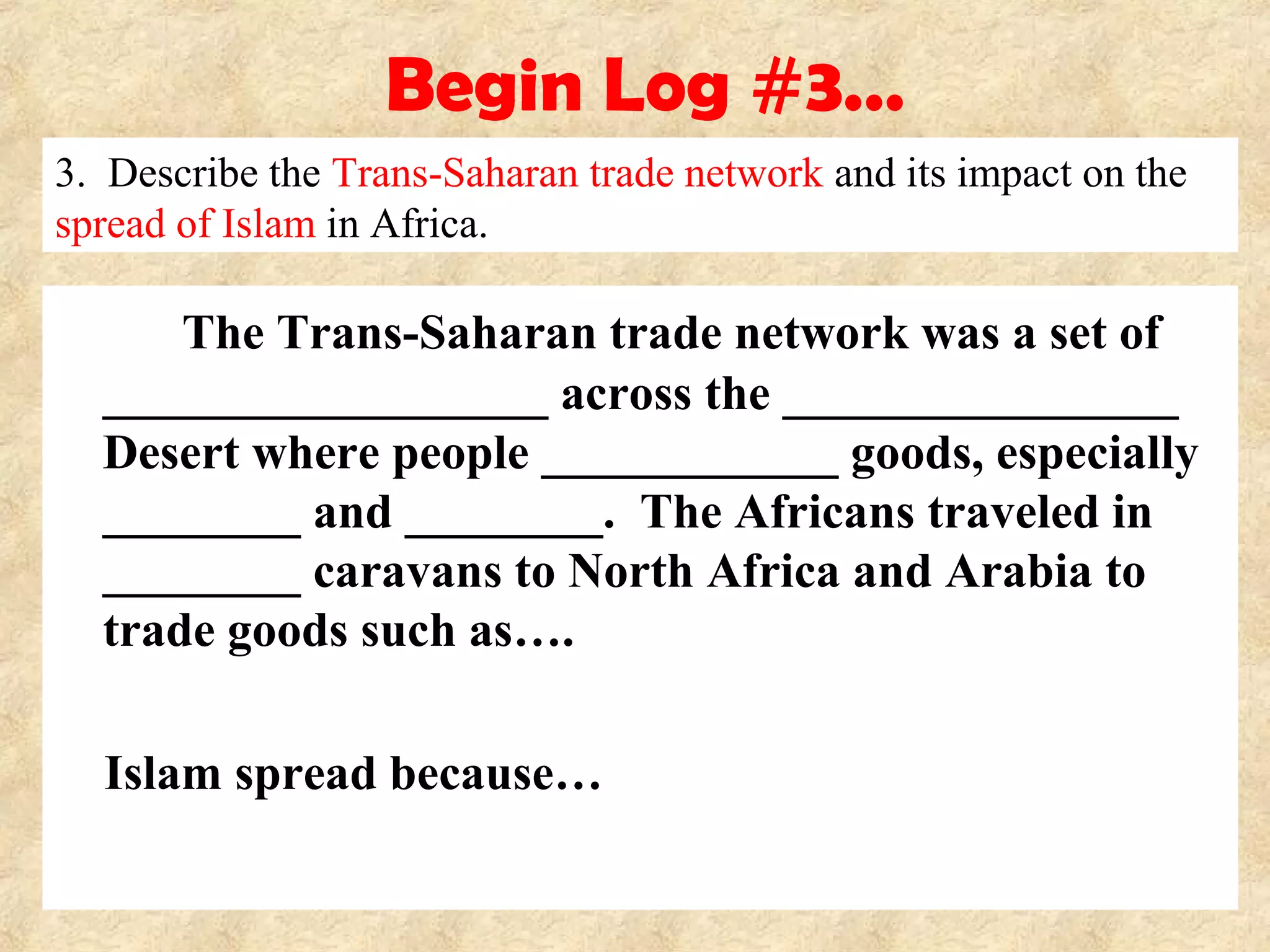 Transsaharantradenetwork | PPT