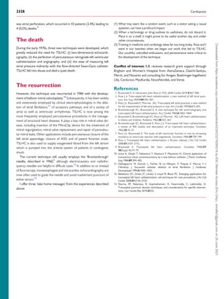 Transseptal left heart catheterization birth, death, and resurrection ...