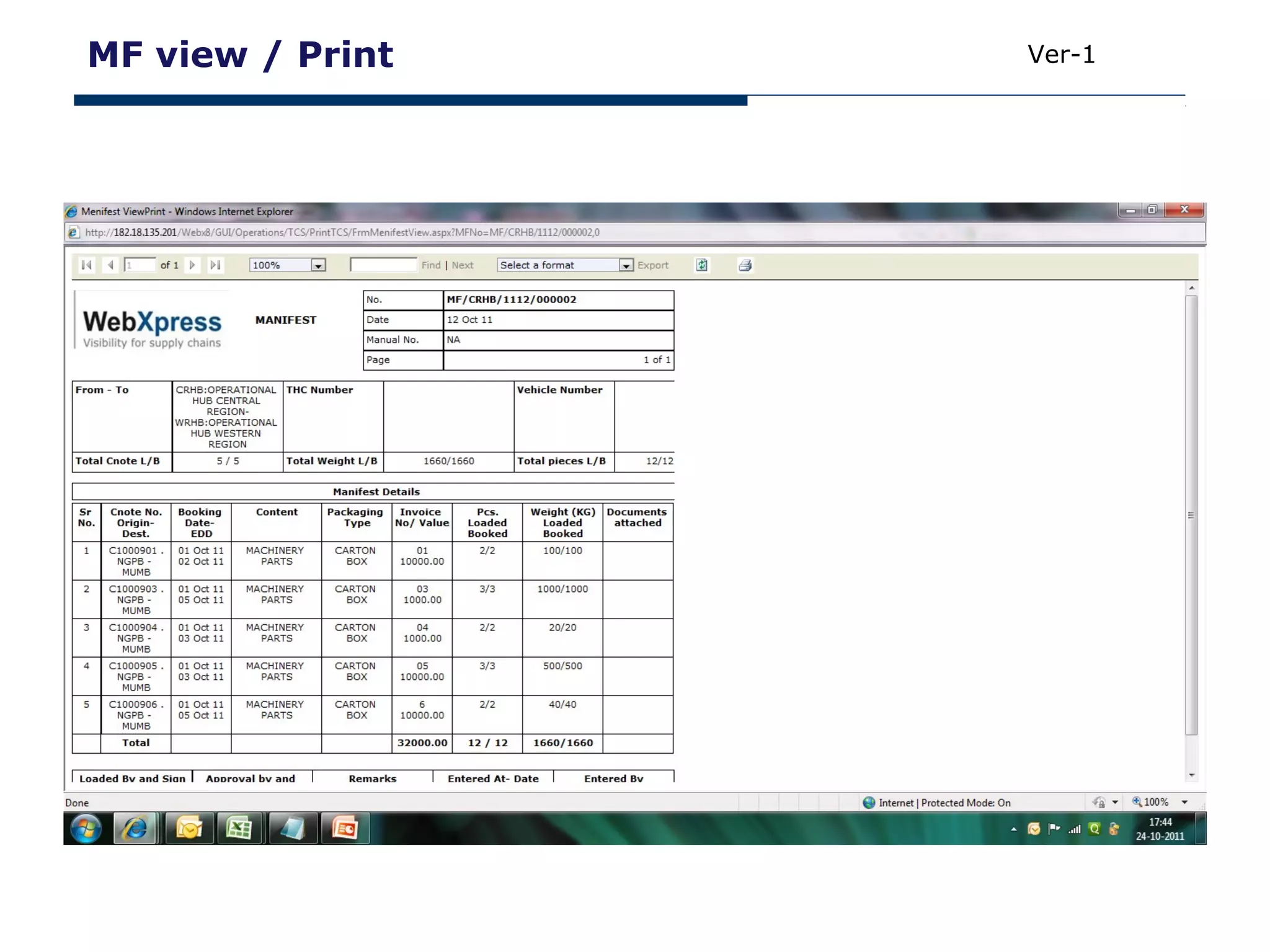 WebXpress Transshipment Module | PPT