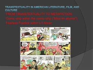 Transtextuality and American Comic Strips | PPTX