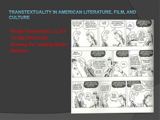 Transtextuality and American Comic Strips | PPT