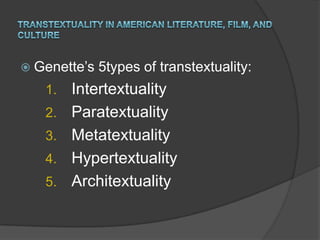 Transtextuality and American Comic Strips | PPTX