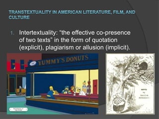 Transtextuality and American Comic Strips | PPTX