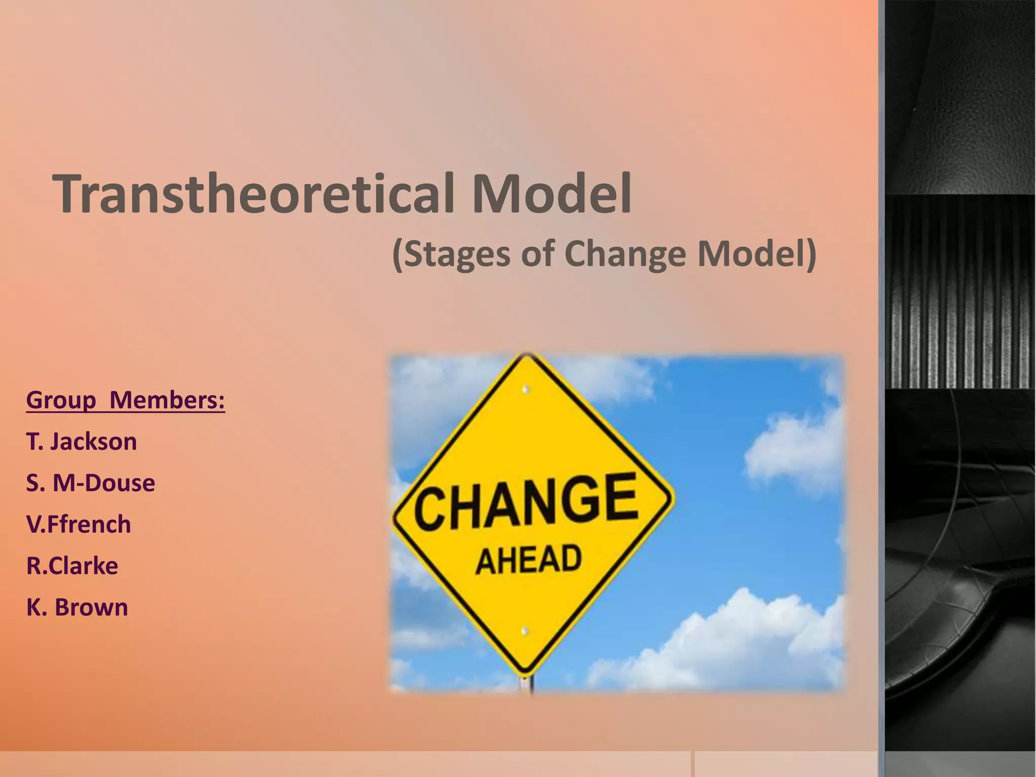 Transtheoretical Model (Stages of Change Model) | PPTX