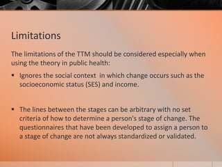 Transtheoretical Model (Stages of Change Model) | PPTX