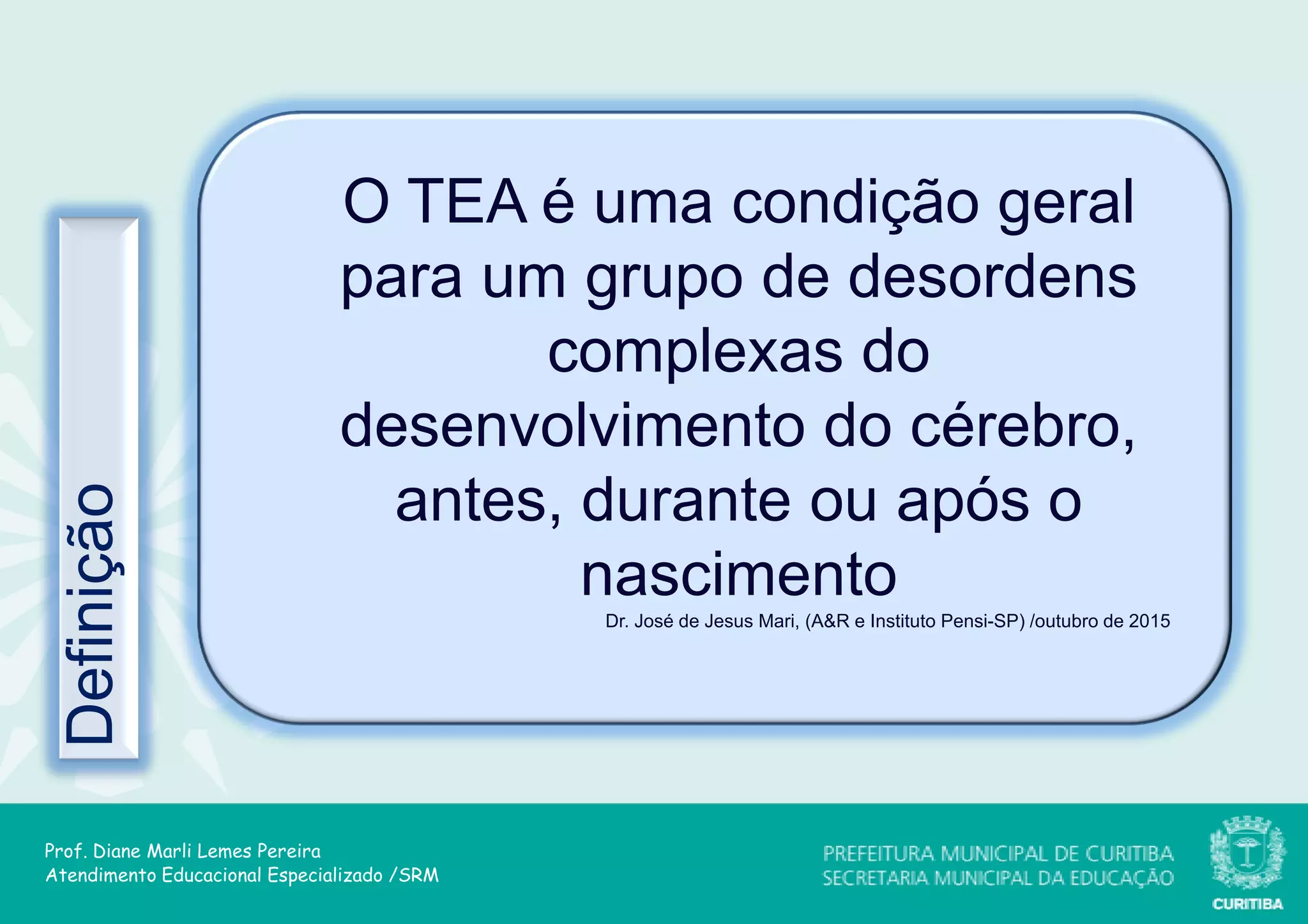 Transtorno do espectro do autismo prof. diane 2019 | PDF