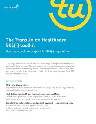 TransUnion Healthcare 501(r) Toolkit | PDF