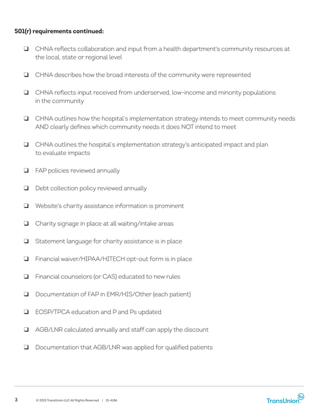 TransUnion Healthcare 501(r) Toolkit | PDF