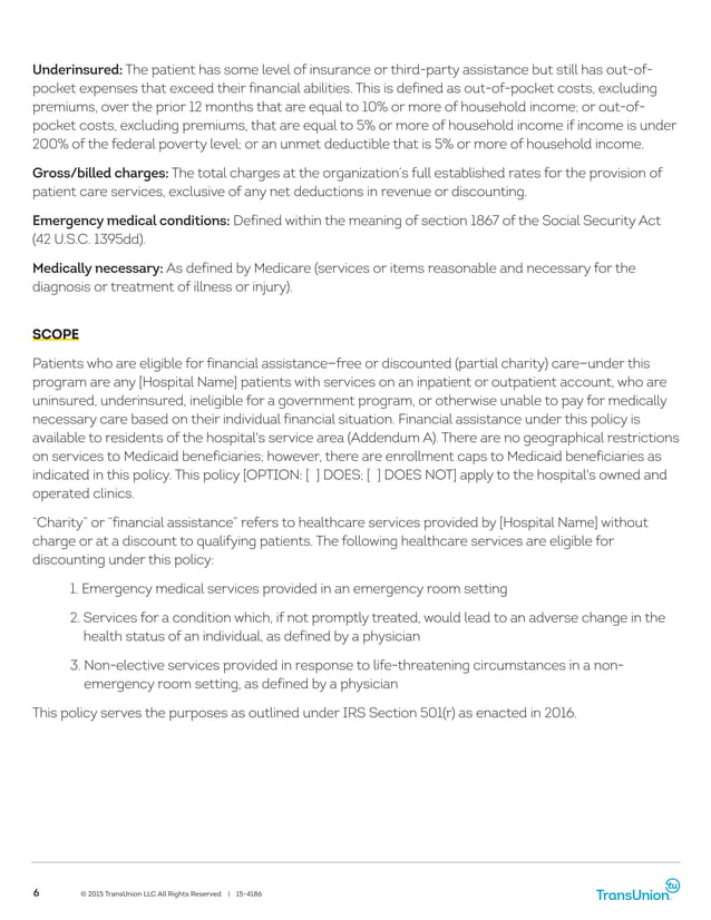 TransUnion Healthcare 501(r) Toolkit | PDF