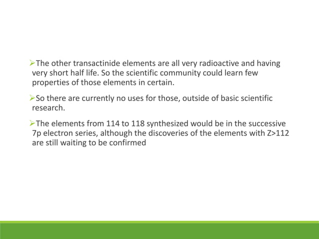 Transuranic elements | PPTX | Chemistry | Science
