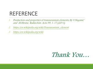 Transuranic elements | PPTX