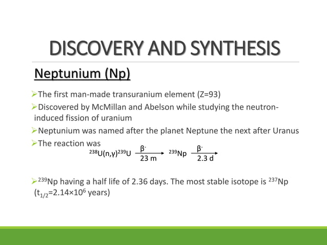 Transuranic elements | PPTX | Chemistry | Science