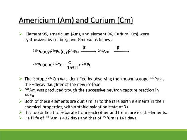 Transuranic elements | PPTX | Chemistry | Science