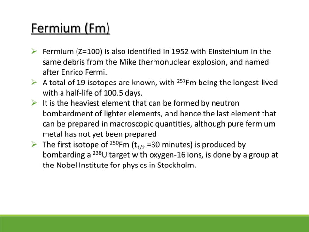 Transuranic elements | PPTX | Chemistry | Science
