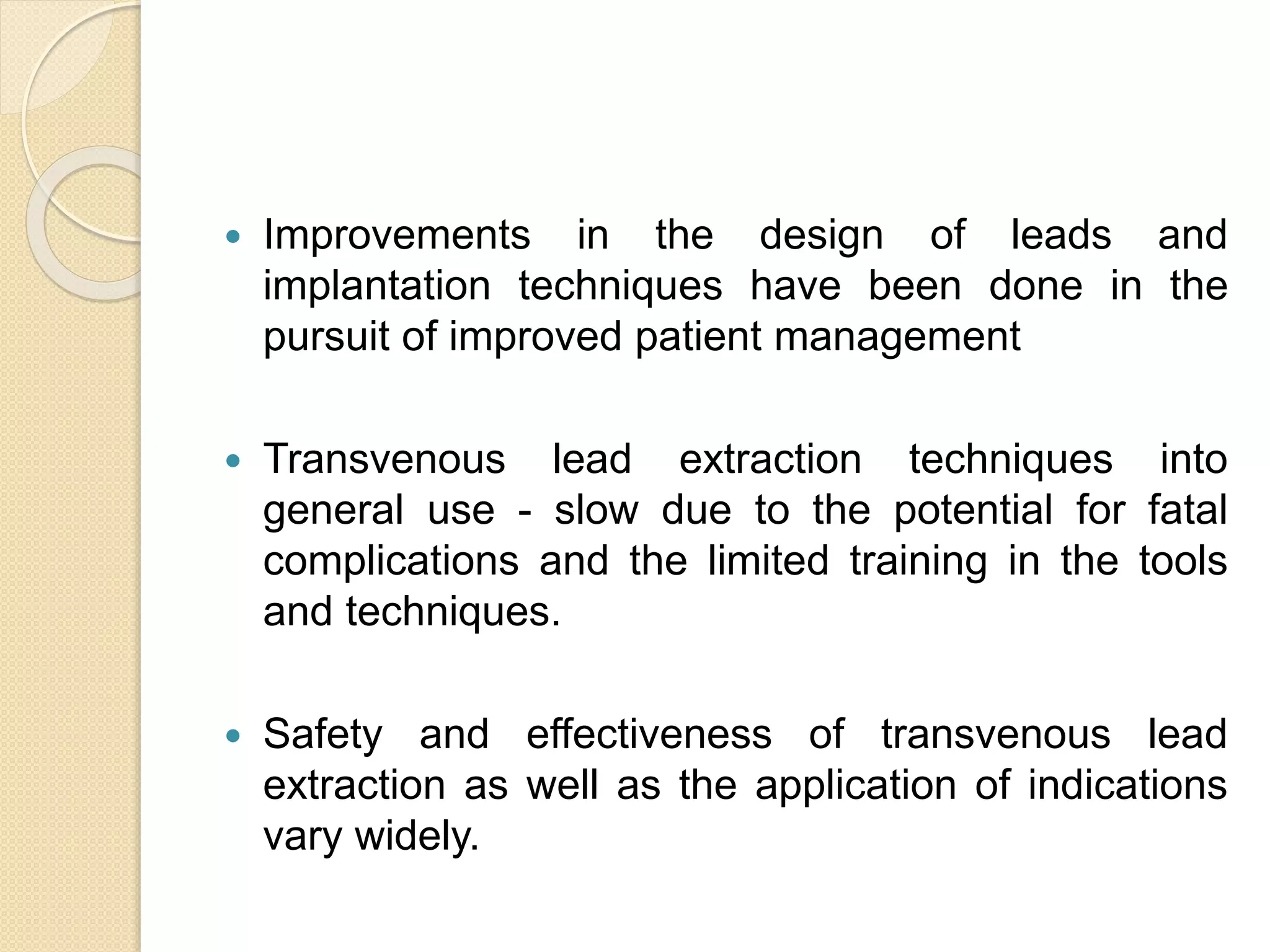 Transvenous lead extraction hrs 2009 | PPTX