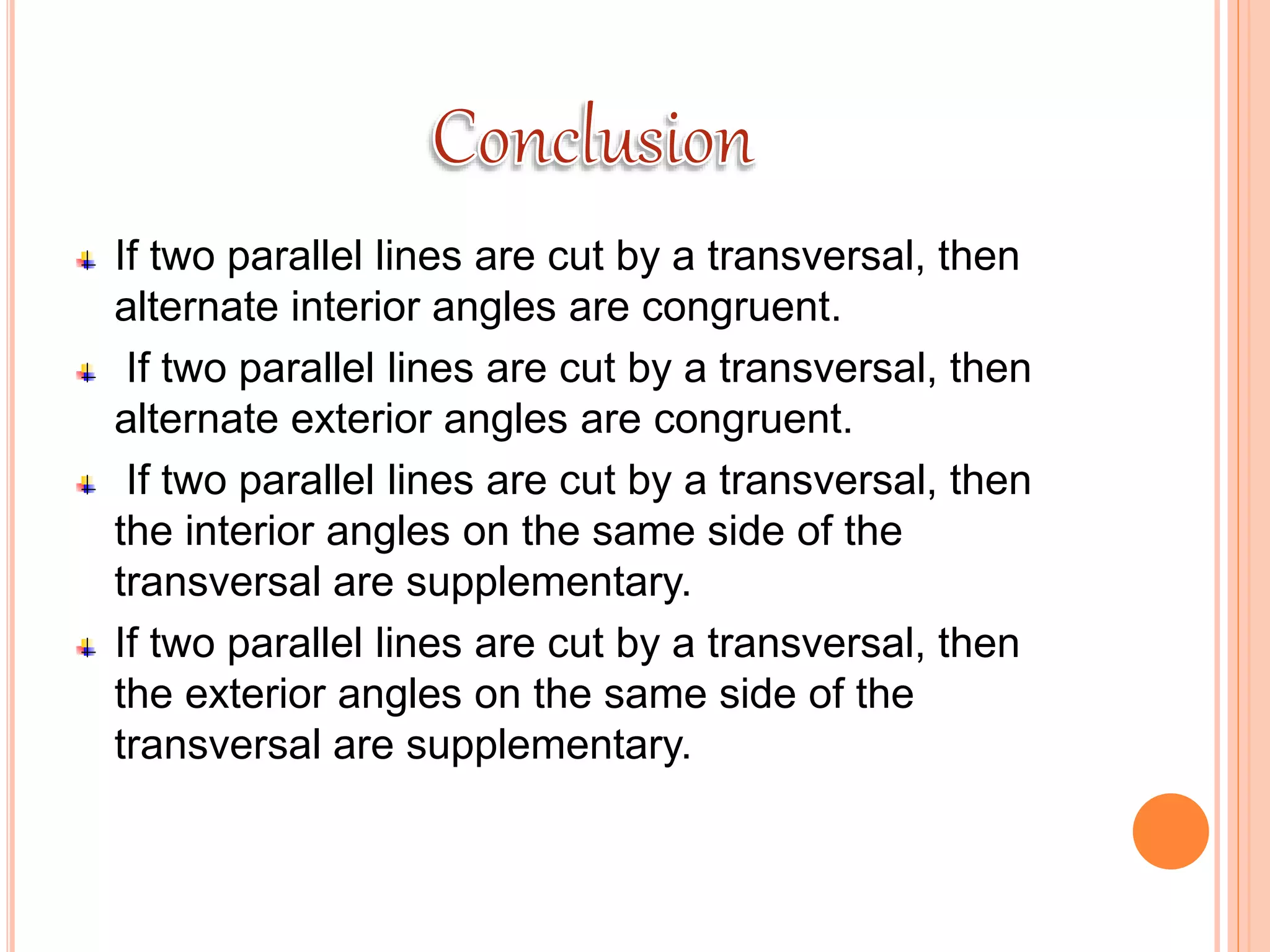 Angles Formed by Parallel Lines Cut by a Transversal | PPTX