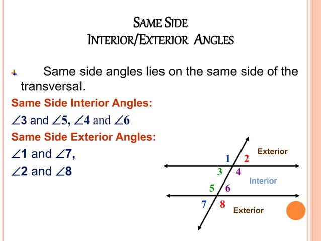 Angles Formed by Parallel Lines Cut by a Transversal | PPTX | Science
