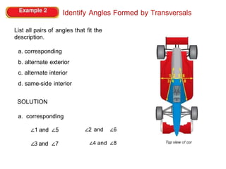 Special Angles Formed by a Transversal_Angle Pairs | PPTX