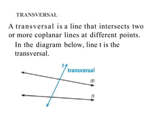 Special Angles Formed by a Transversal_Angle Pairs | PPTX