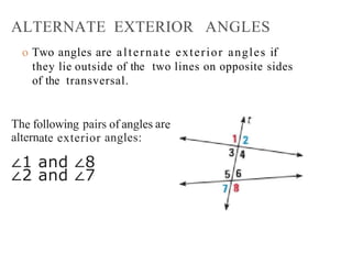 Special Angles Formed by a Transversal_Angle Pairs | PPTX