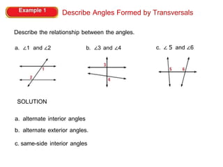 Special Angles Formed by a Transversal_Angle Pairs | PPTX