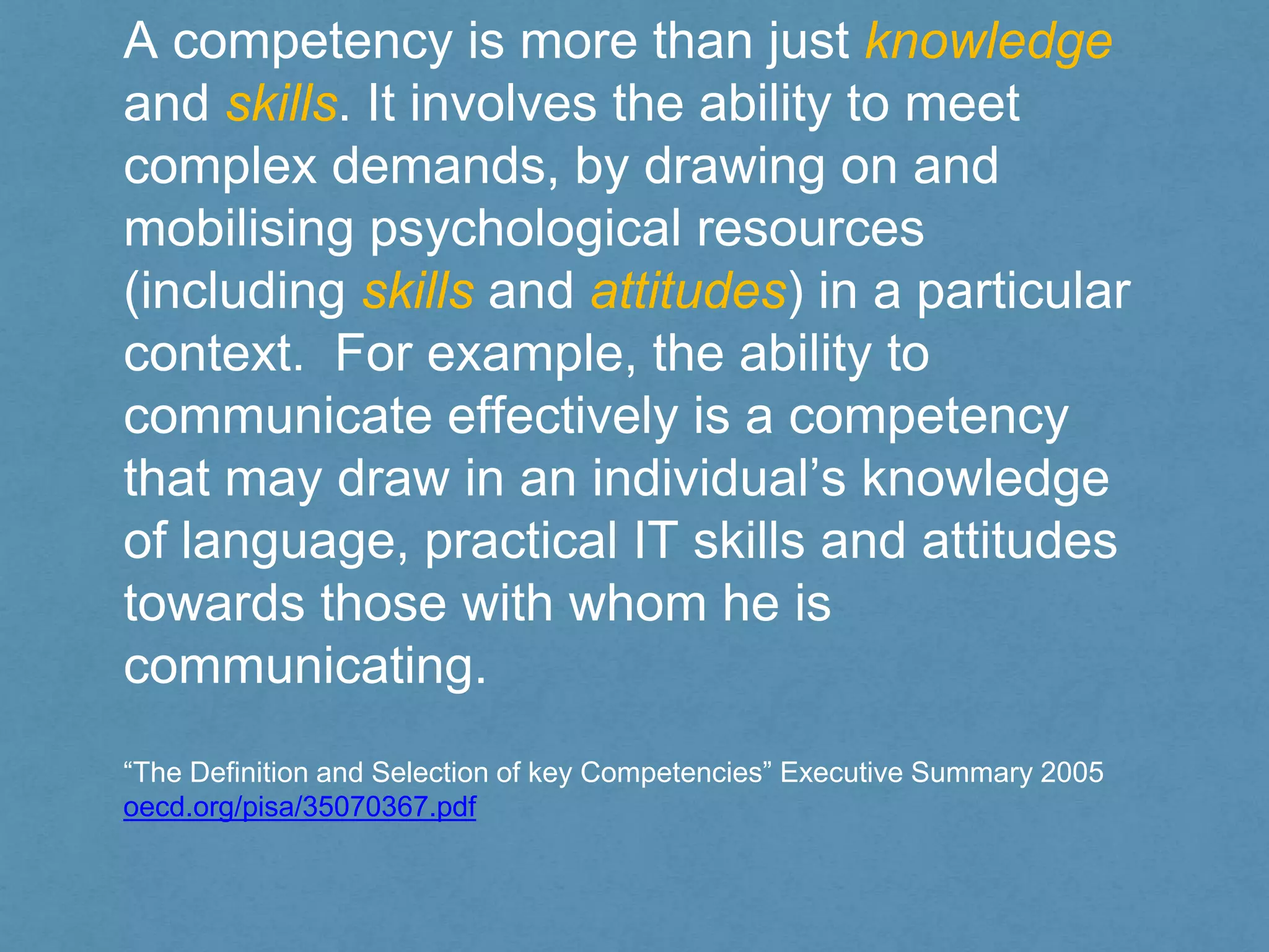 Transversal competency presentation | PPTX