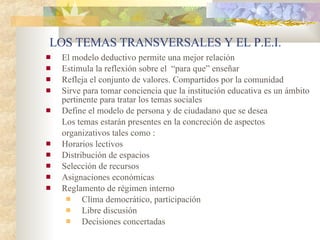 Transversalidad En La Educacion | PPS