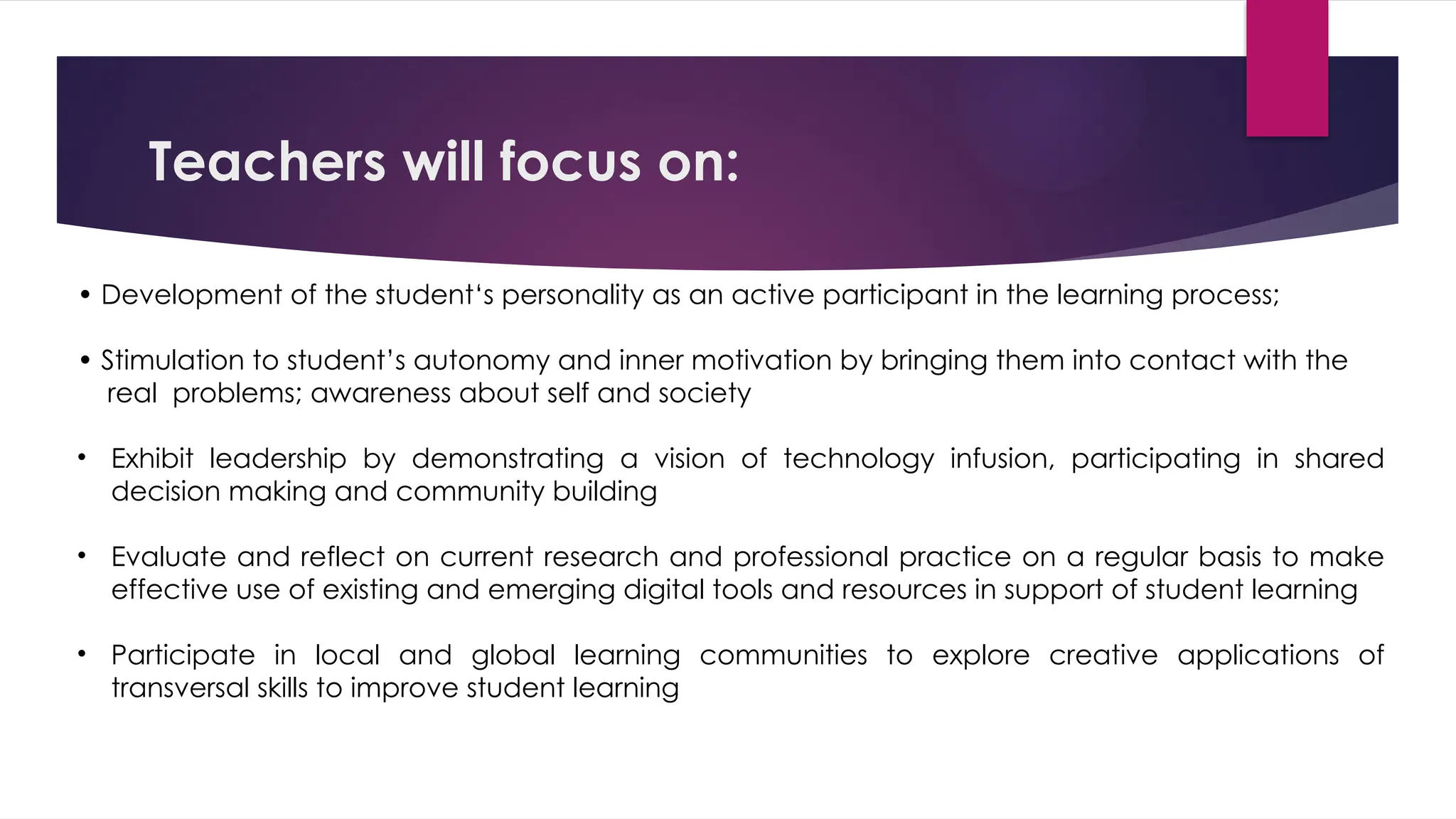 preparing teachers to bring Transversal Skills | PPT