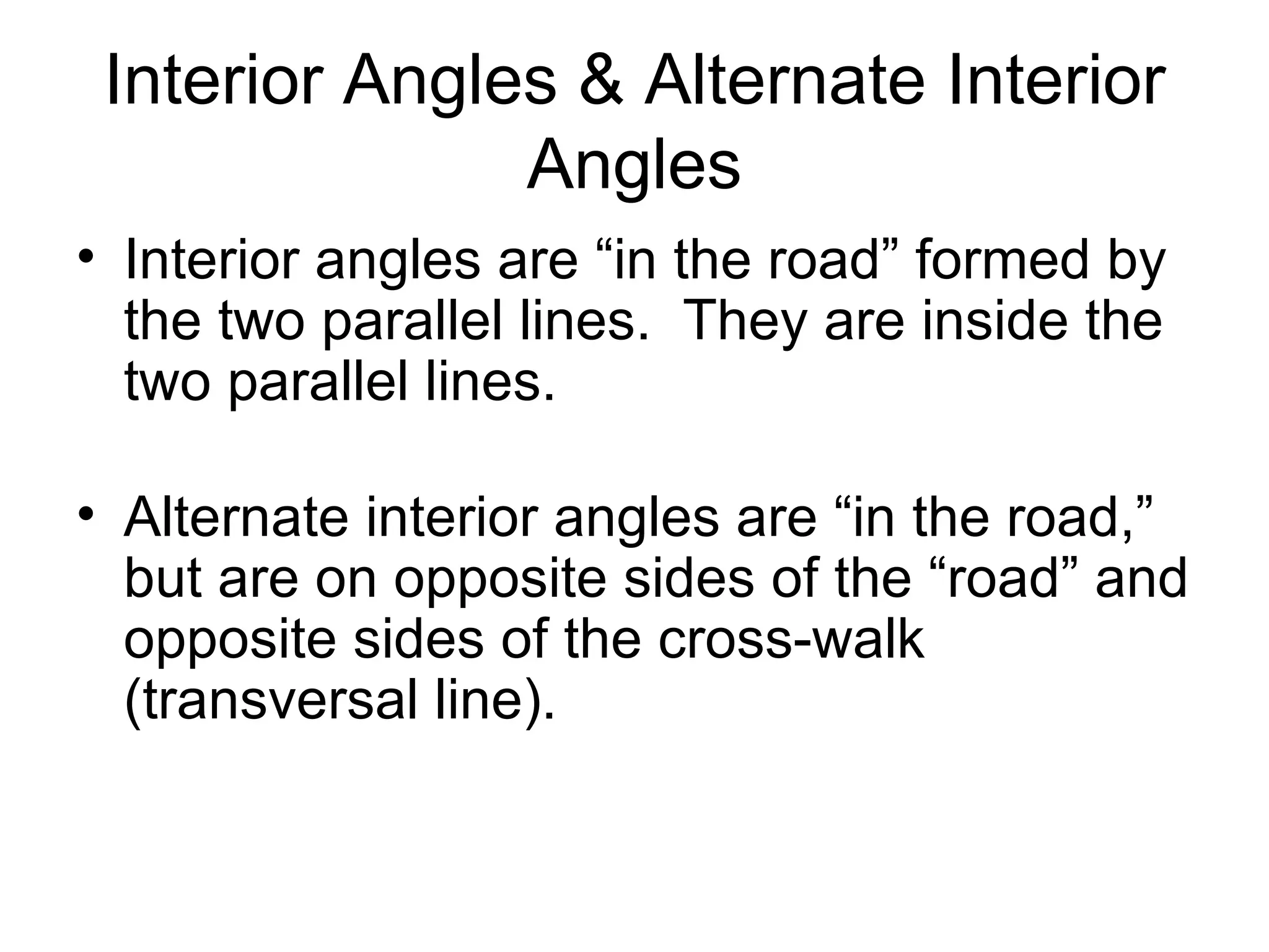 Transversals Vocabulary | PPT