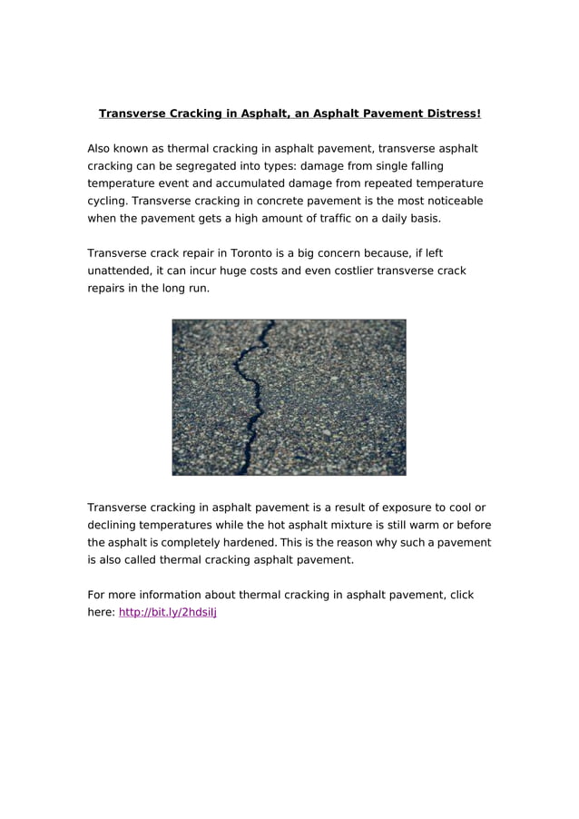 Transverse Cracking in Asphalt, an Asphalt Pavement Distress! | PDF