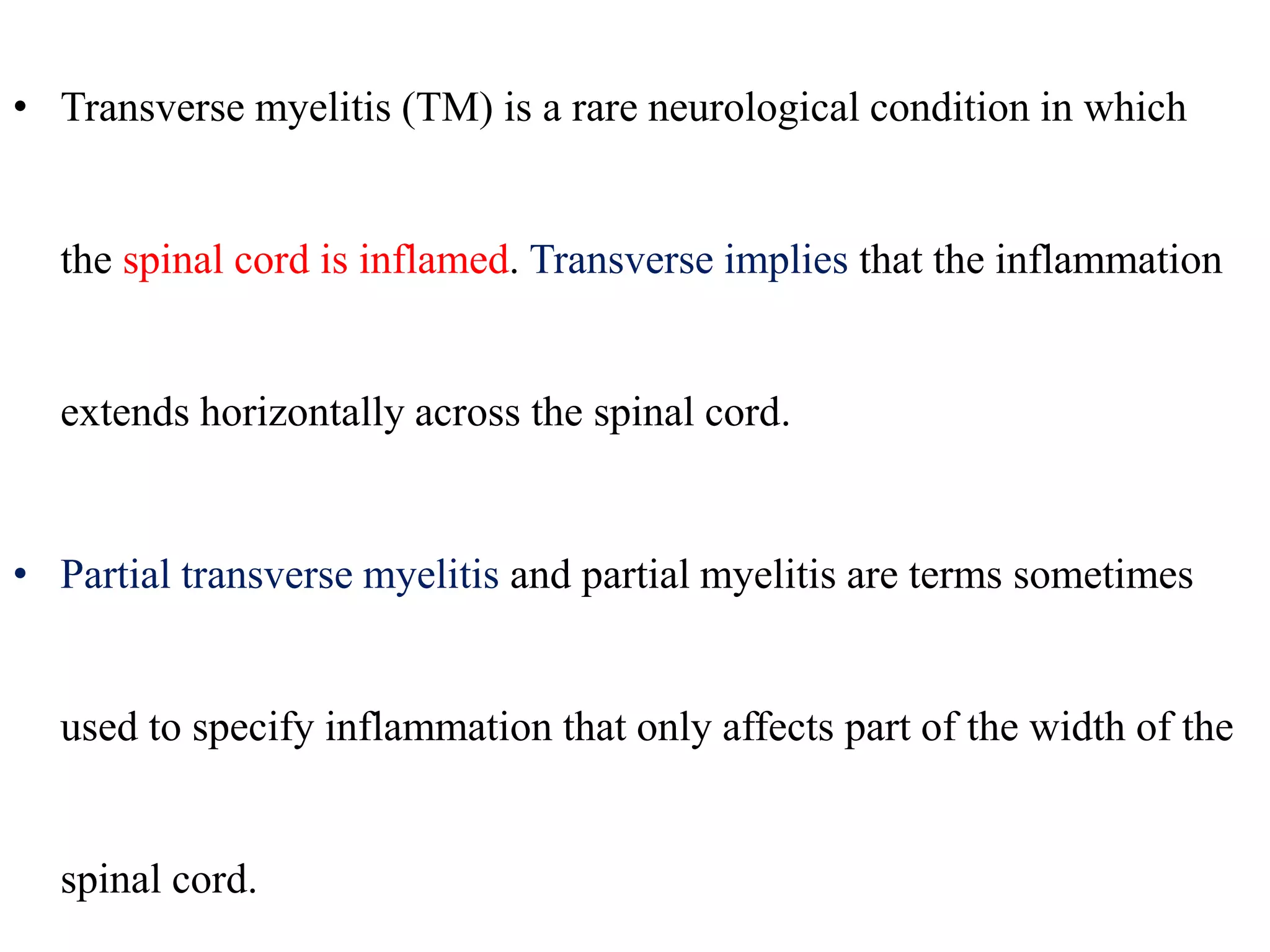 Transverse myelitis | PPTX