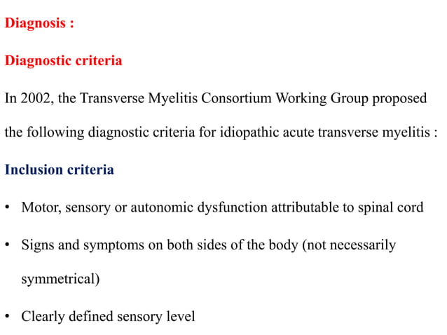 Transverse myelitis | PPTX | Physical Therapy | Wellness