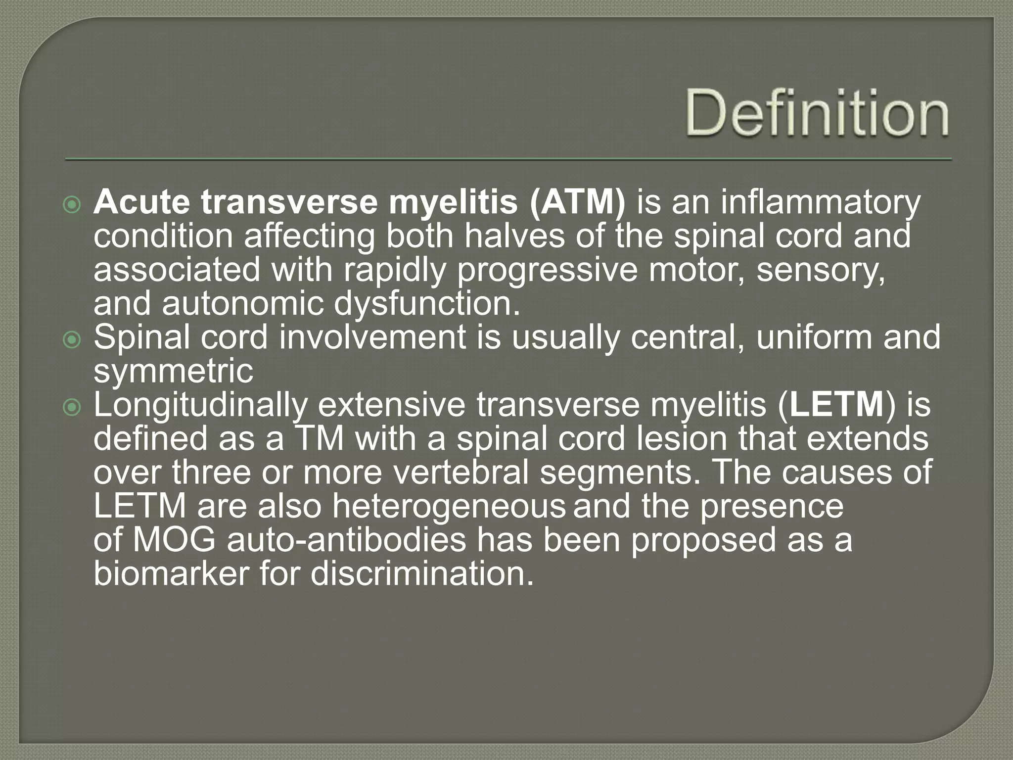 Transverse myelitis | PPTX