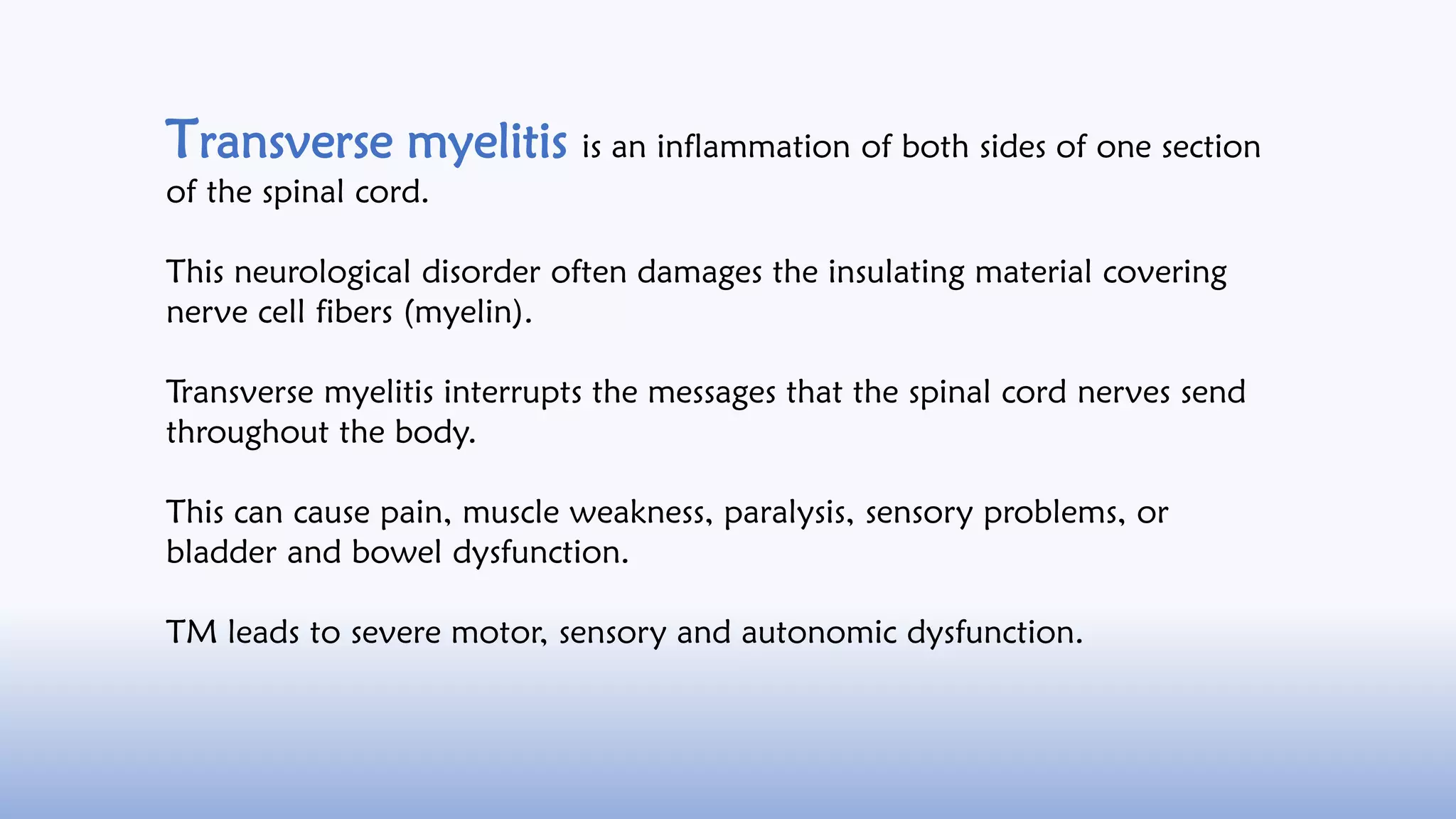 Transverse myelitis | PDF