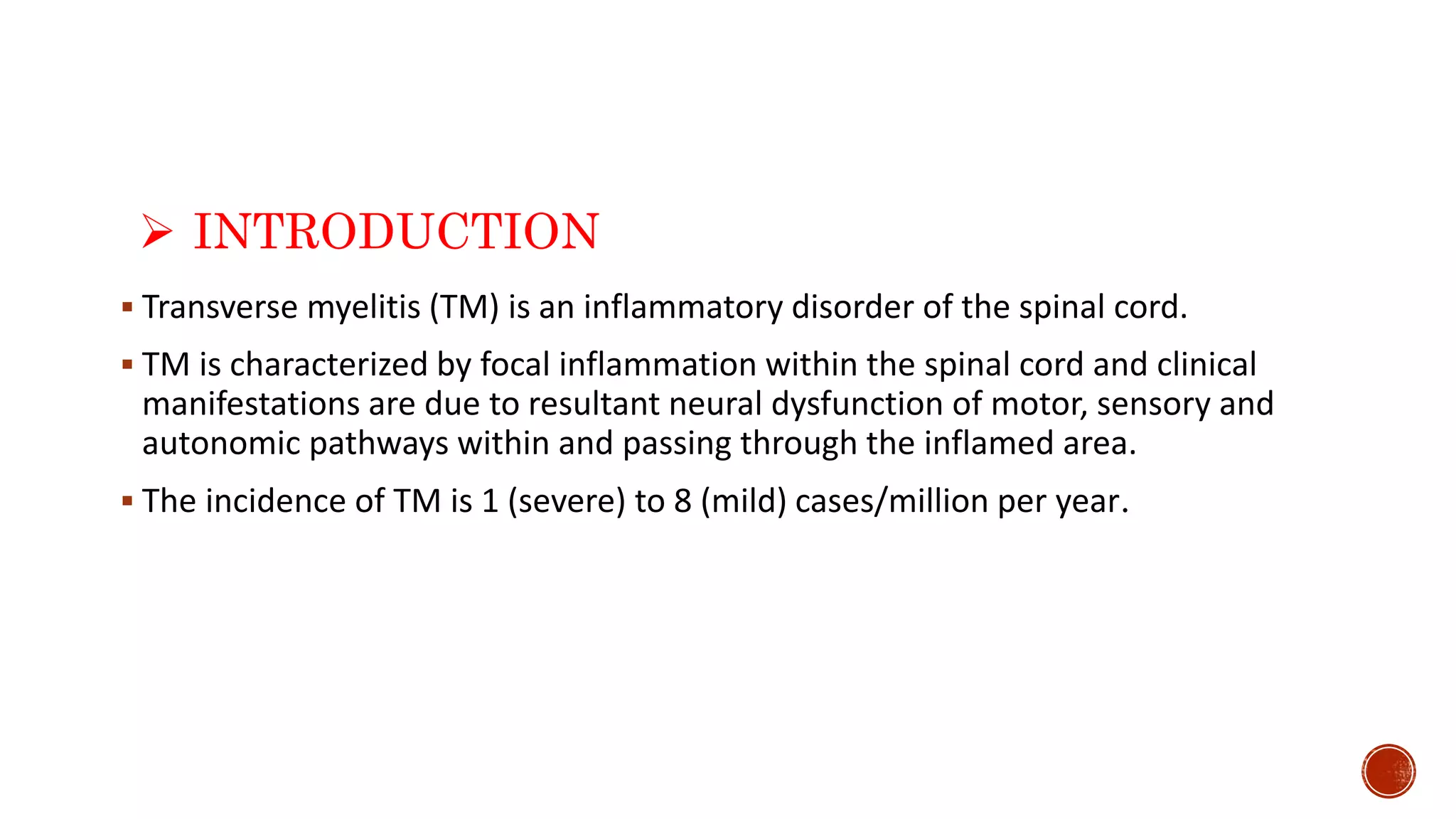 Transverse myelitis | PPTX