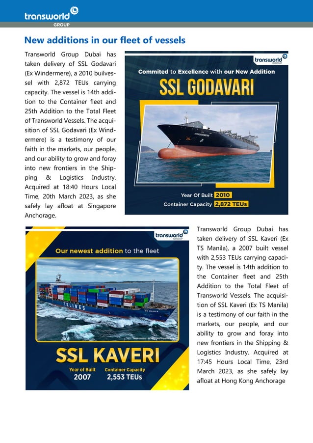 Transworld Group Inaugurates its Cold Chain Distribution Center | PDF