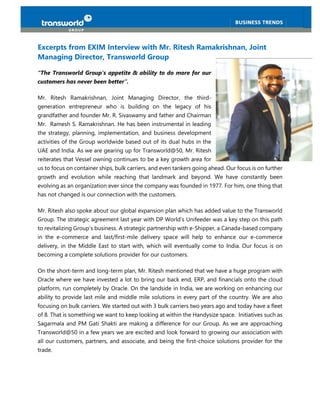 Transview_September_2022 - Transworld Group | PDF | Logistics and ...