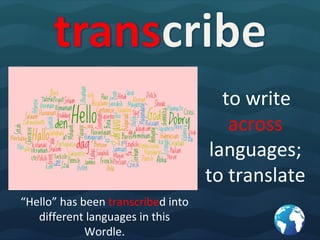 Trans vocabulary words | PPT