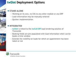 Transwide Appointment Scheduling Solutions | PPS