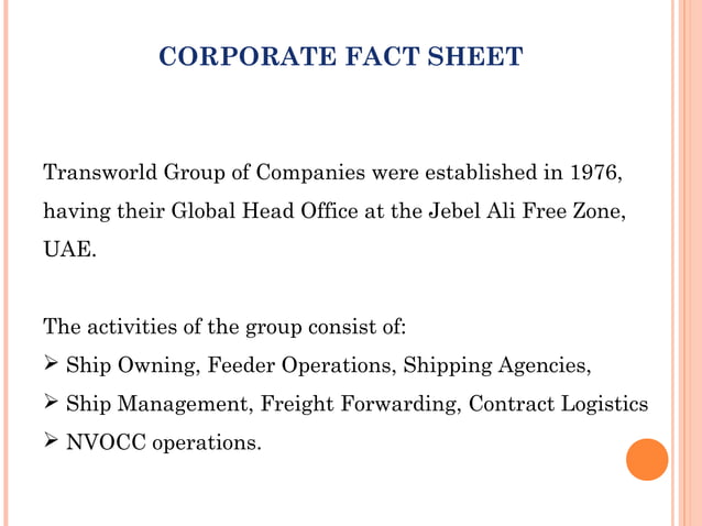 Transworld logistics | PPT