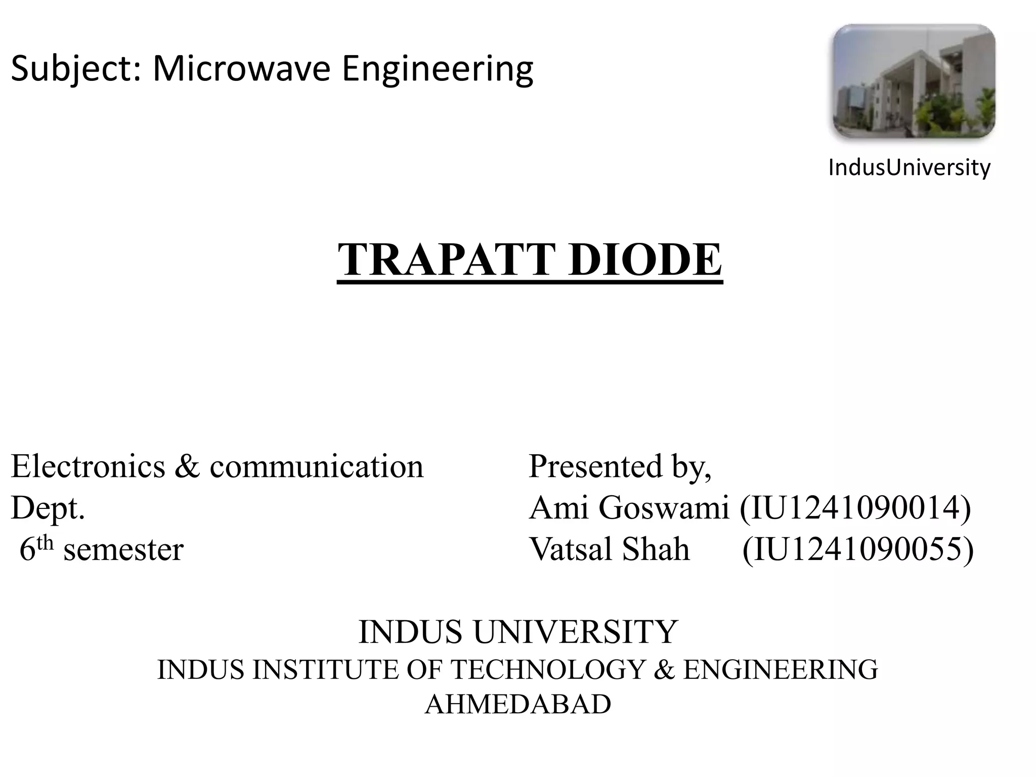 Trapatt diode | PPTX