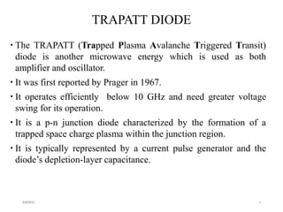 Trapatt diode | PPTX | Physics | Science