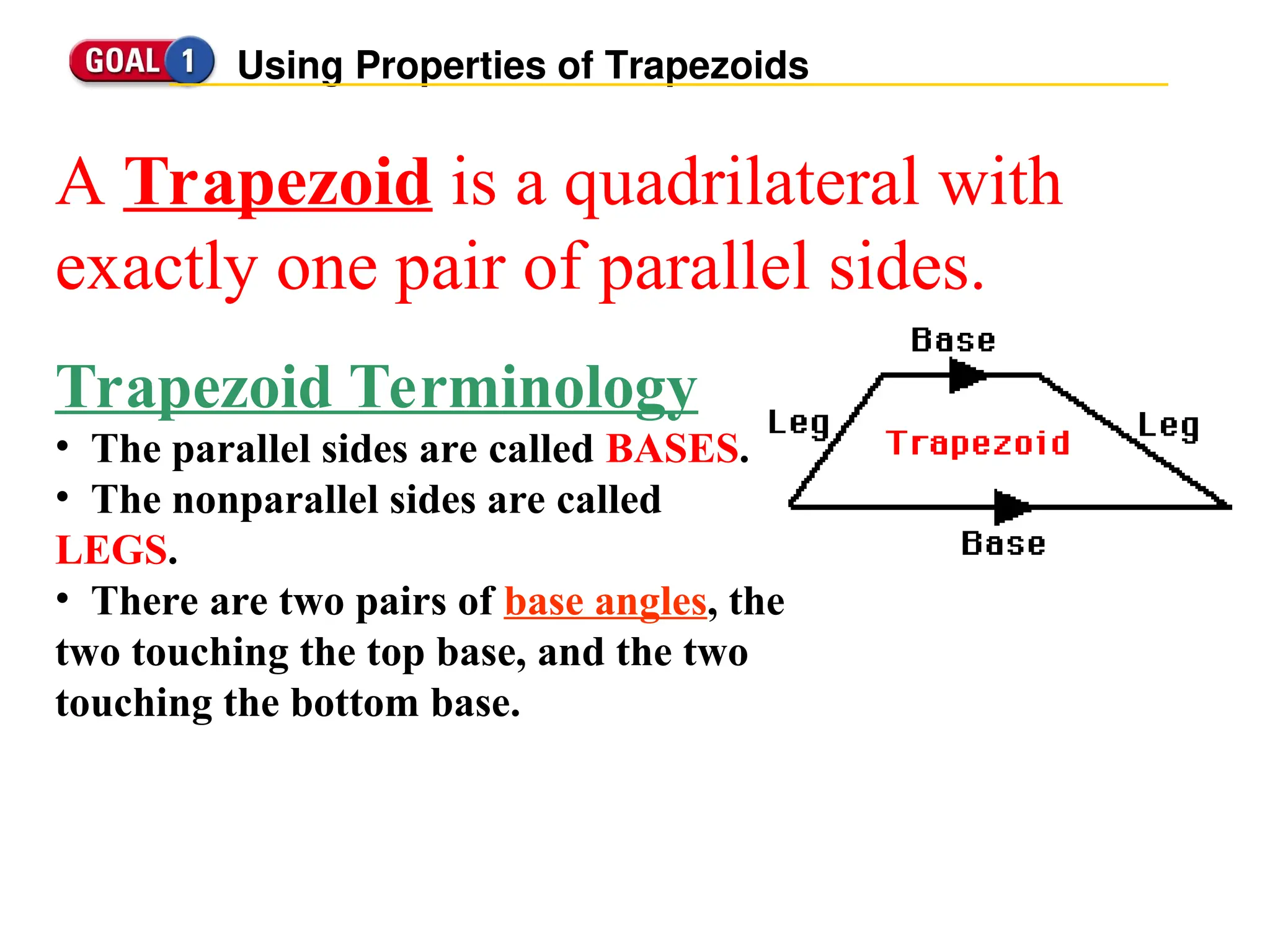 Properties of Parallelogram: Trapezoid and Kites | PPT
