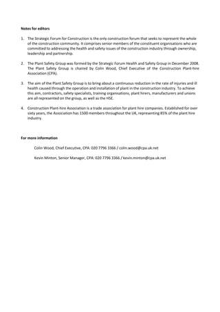 Trapping and Crushing in MEWPS - Guidance from Strategic Forum Plant ...