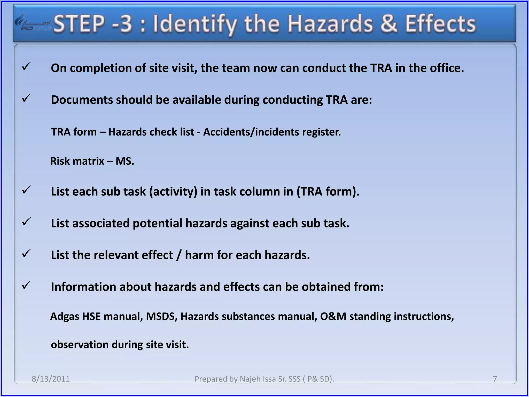 TRA presentation | PPTX