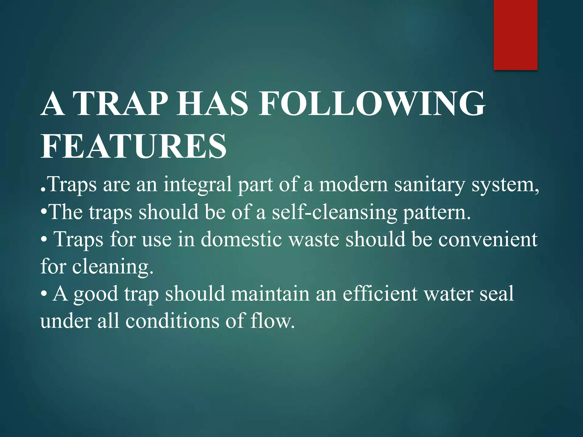 TRAPS AND ITS TYPES USED IN A BUILDING | PPTX