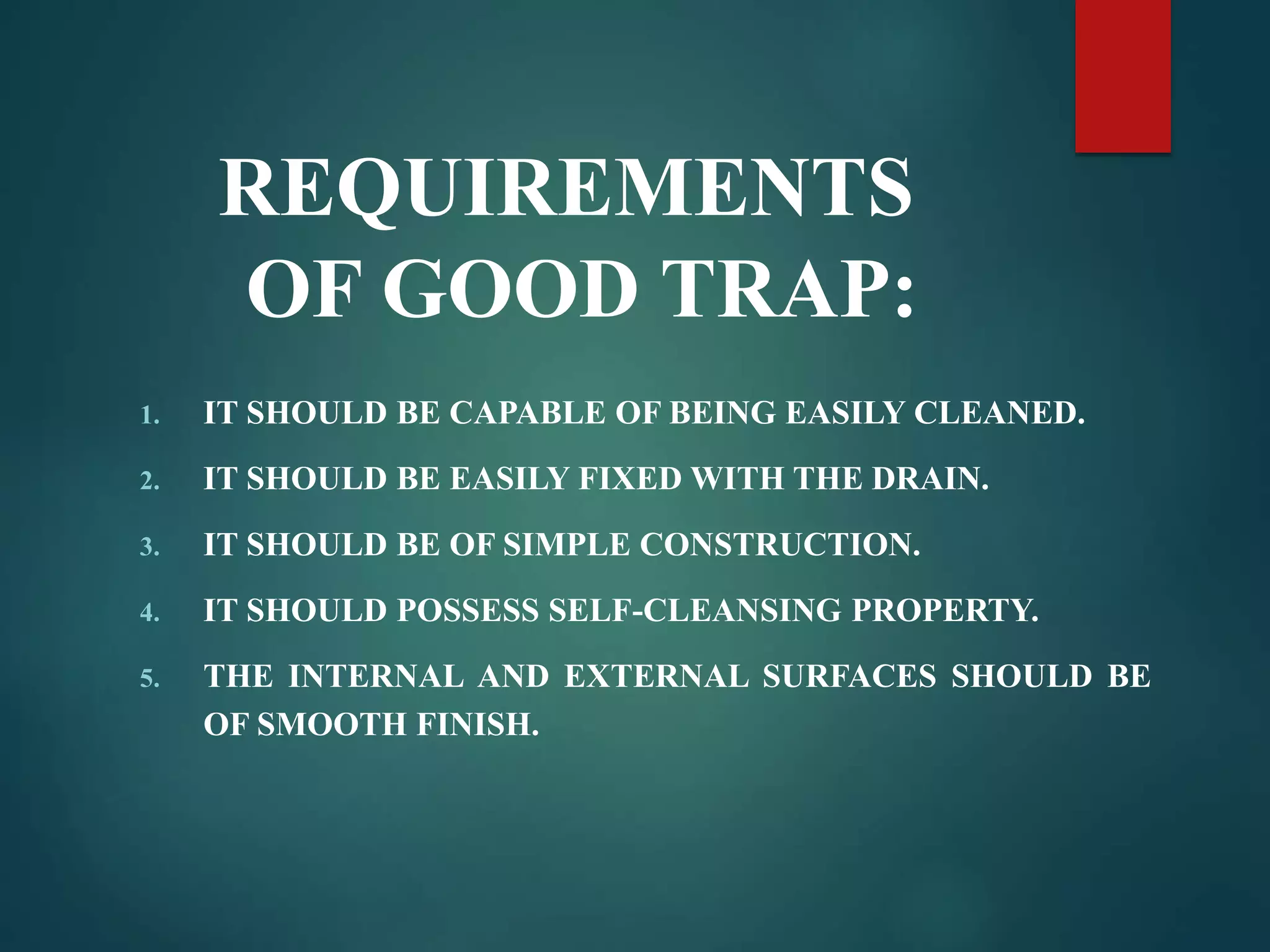 TRAPS AND ITS TYPES USED IN A BUILDING | PPTX